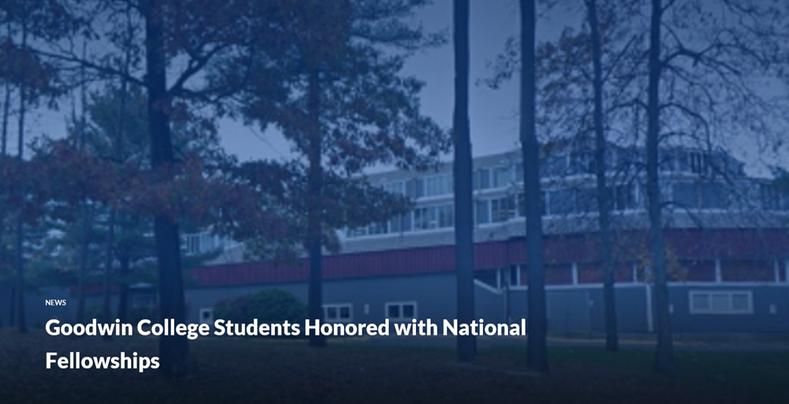 Fellowship Grants Awarded to Three Goodwin College Students | Center ...